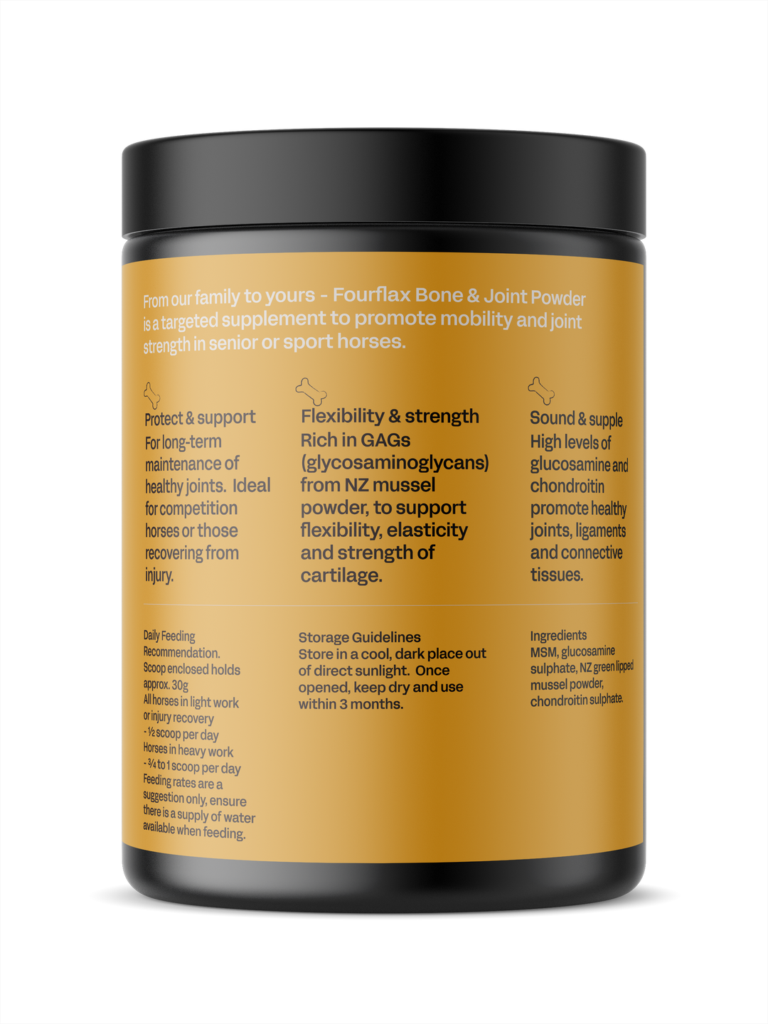 Equine Bone & Joint Powder - Horse Supplement for Bones & Joints – Fourflax